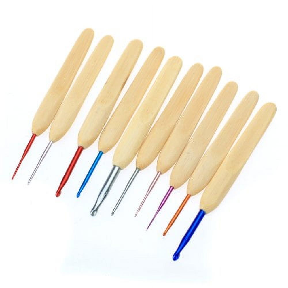 10 Sizes Bamboo Handle Alumina Crochet Hooks Needles 1-6mm - Walmart.com