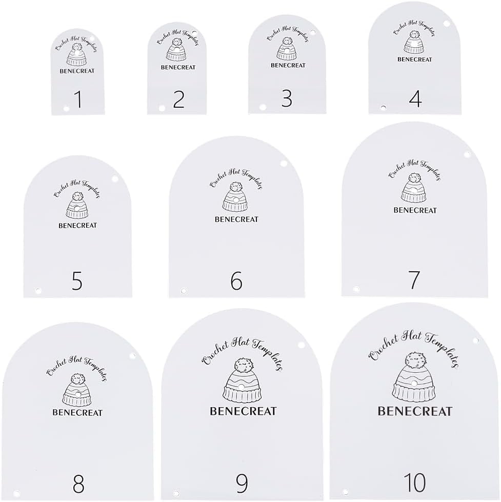 10 Sizes Crochet Hat Sizer Templates Arch Acrylic Crochet Cap Making ...