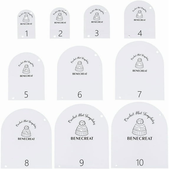 10 Sizes Crochet Hat Sizer Templates Arch Acrylic Crochet Cap Making ...