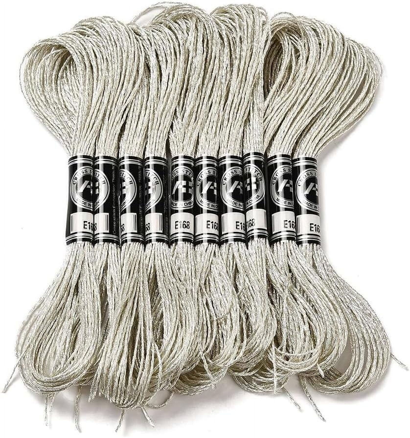 10 Skeins 12 Strands 87.5 Yards Beige Polyester Embroidery Floss ...
