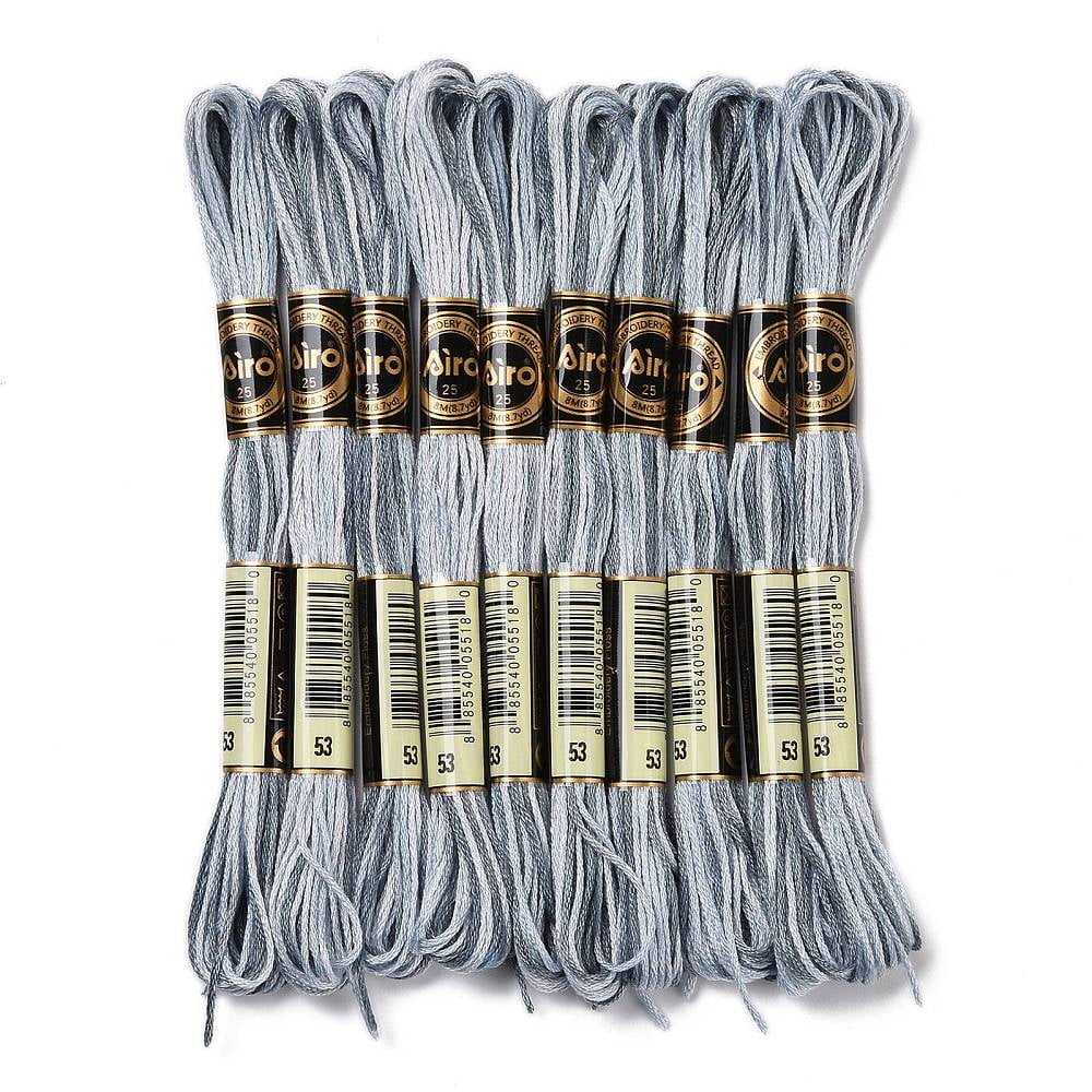 10 Skeins 6-Ply Polyester Embroidery Floss Stitch Threads Segment Dyed ...