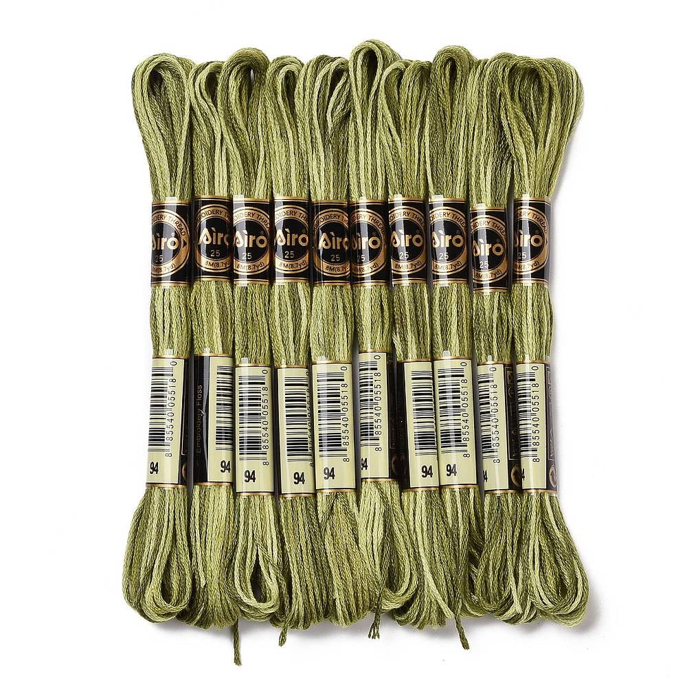 10 Skeins 6-Ply Polyester Embroidery Floss Stitch Threads Segment Dyed ...
