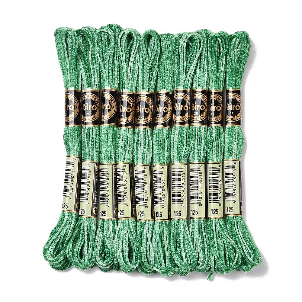 10 Skeins 6-Ply Polyester Embroidery Floss Stitch Threads Segment Dyed ...