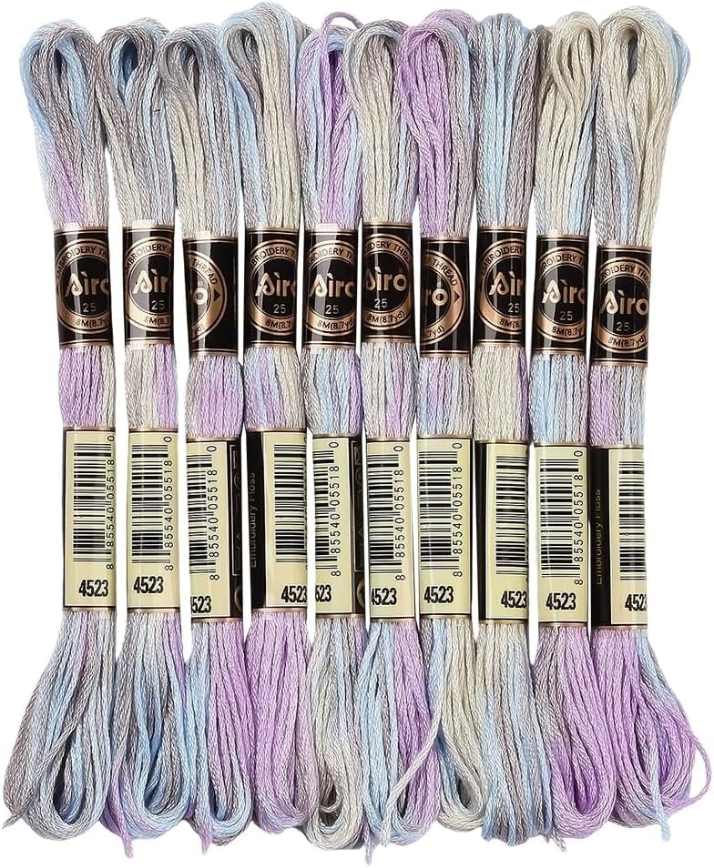 10 Skeins 6 Strands Purple Hand Variegated Embroidery Floss Gradient ...