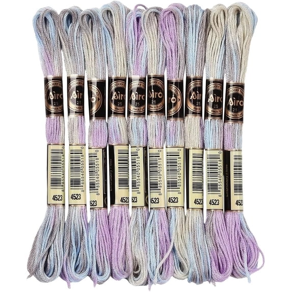 10 Skeins 6 Strands Purple Hand Variegated Embroidery Floss Gradient ...