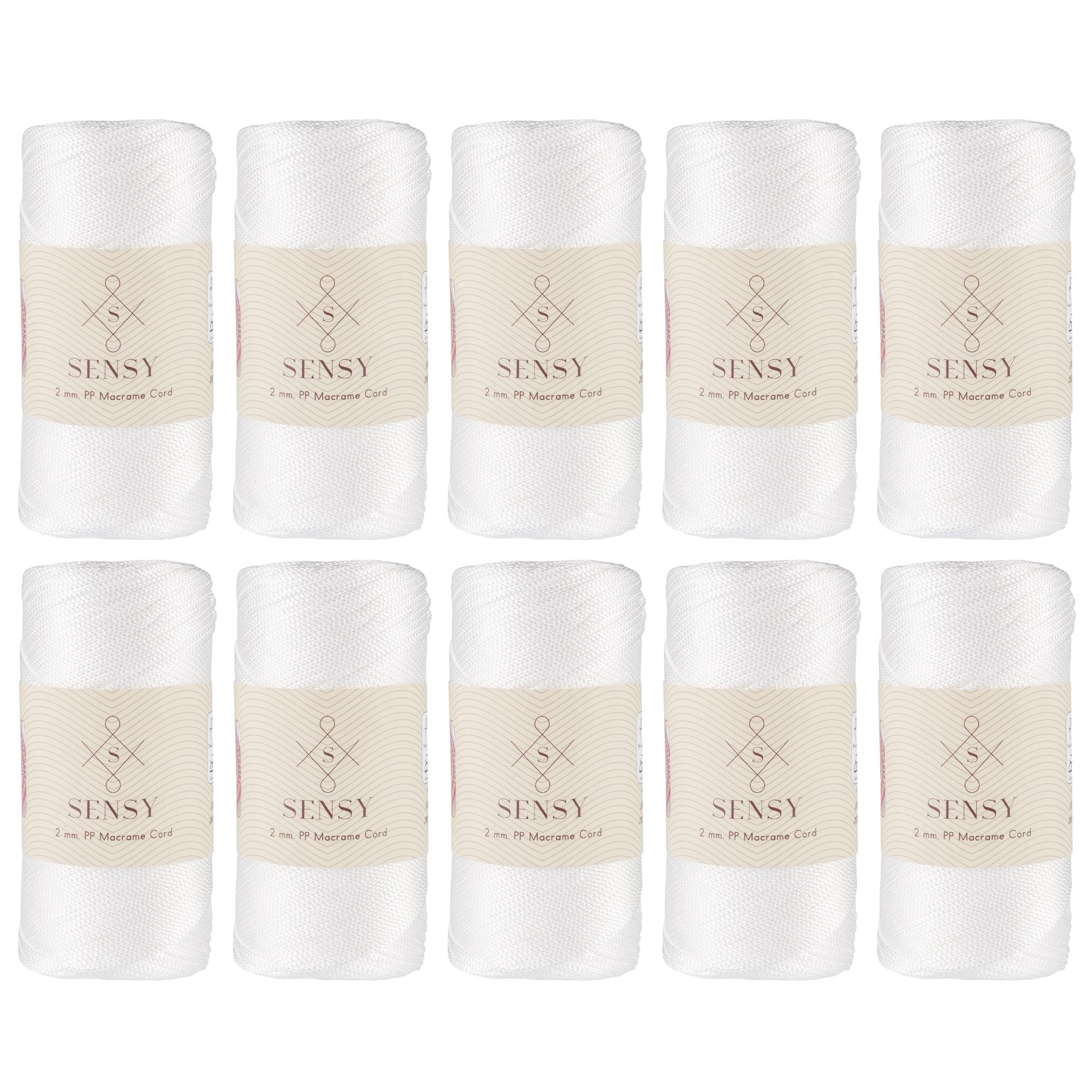 10 Skeins of Sensy Premium 2mm 251 Yards Polyester Rope 100% ...