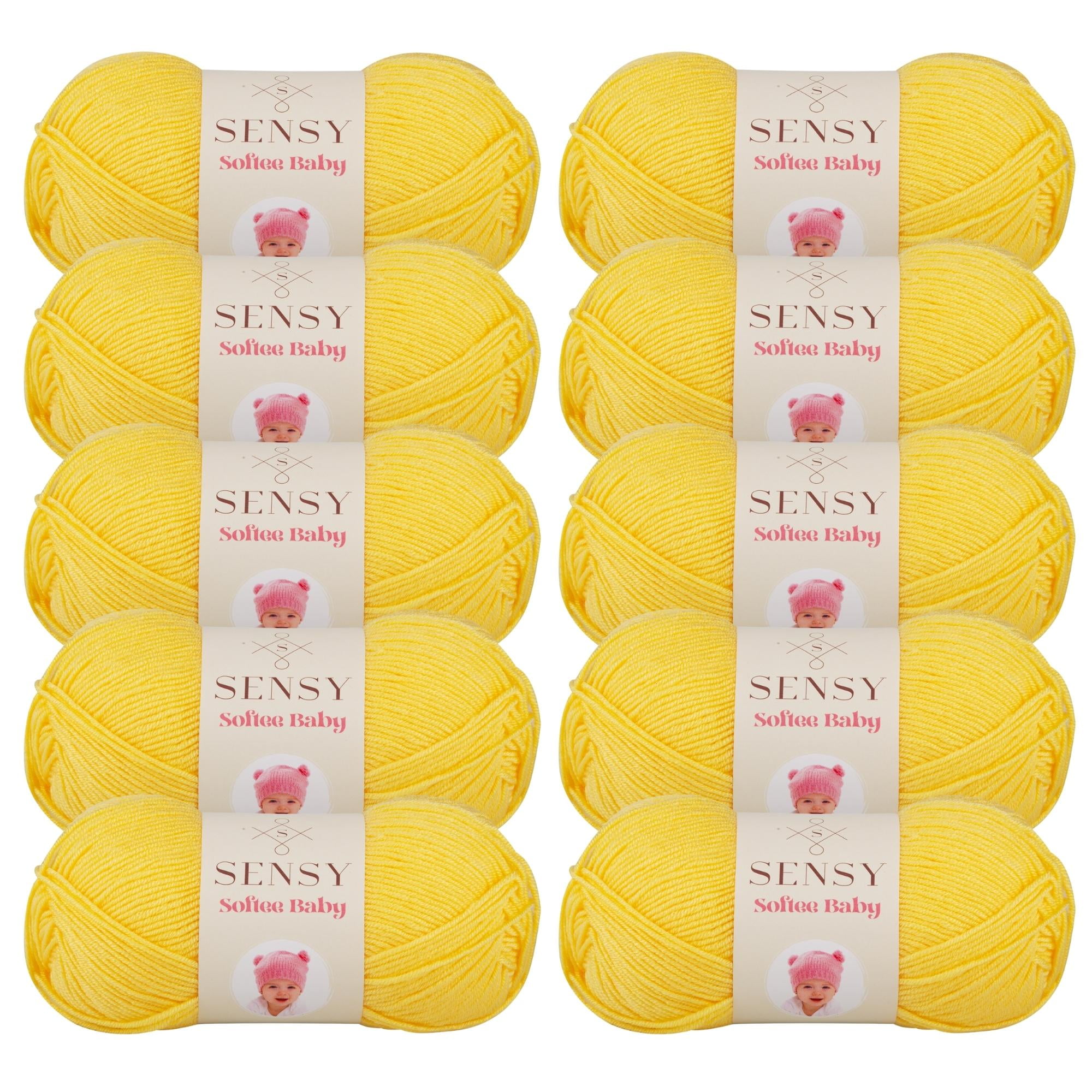 10 Skeins of Sensy Softee Baby Yarn, 3.5 oz, 275 Yards, Gauge 3 Light ...