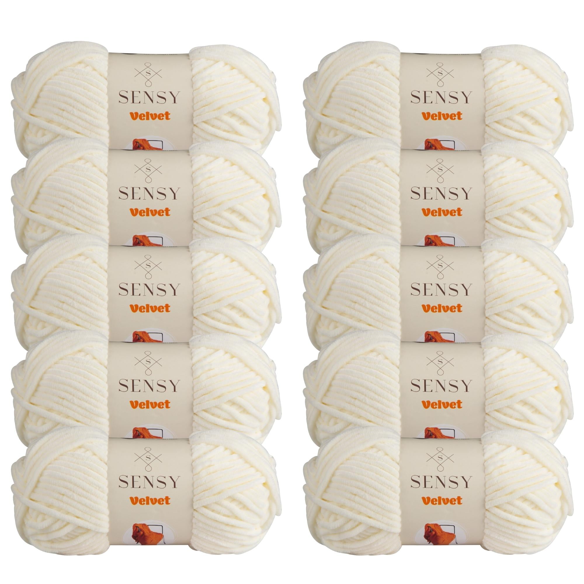 10 Skeins of Sensy Velvet Yarn for Crocheting, Baby Blanket Yarn ...