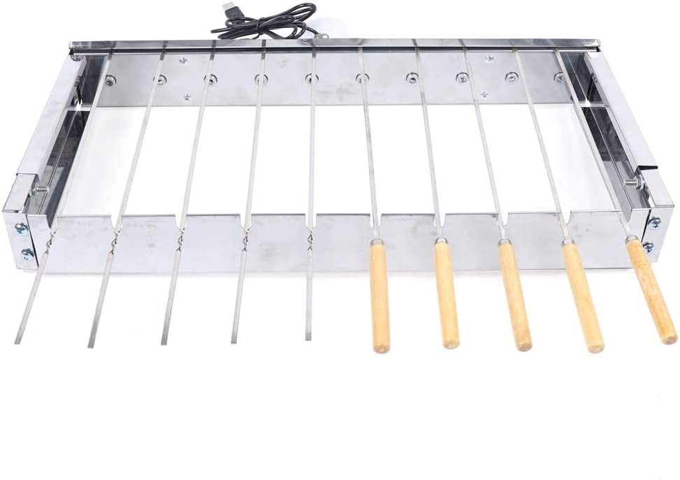 10 Skewers Portable Auto Rotating Rotisserie Grill Rack 10 Skewers ...
