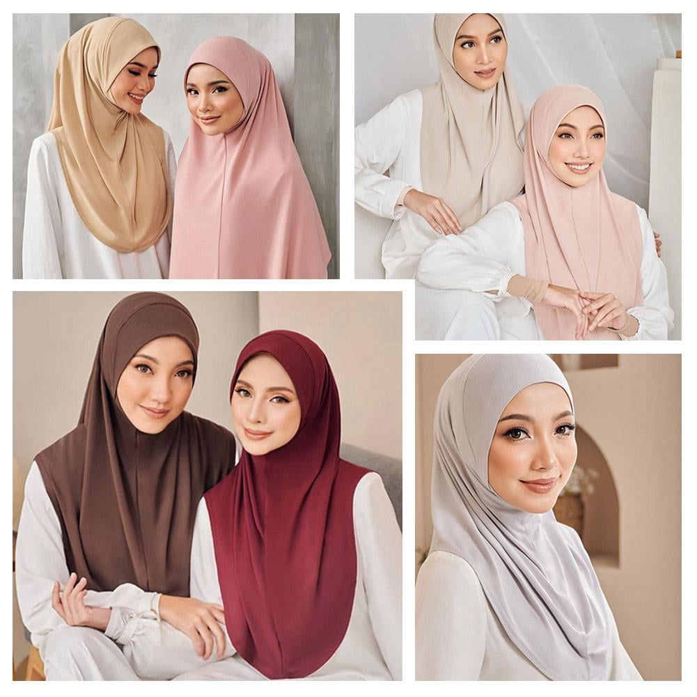 10# Sky Blue 80CM Women's Hijab Head Scarf Arab Head Cover Double Layer ...