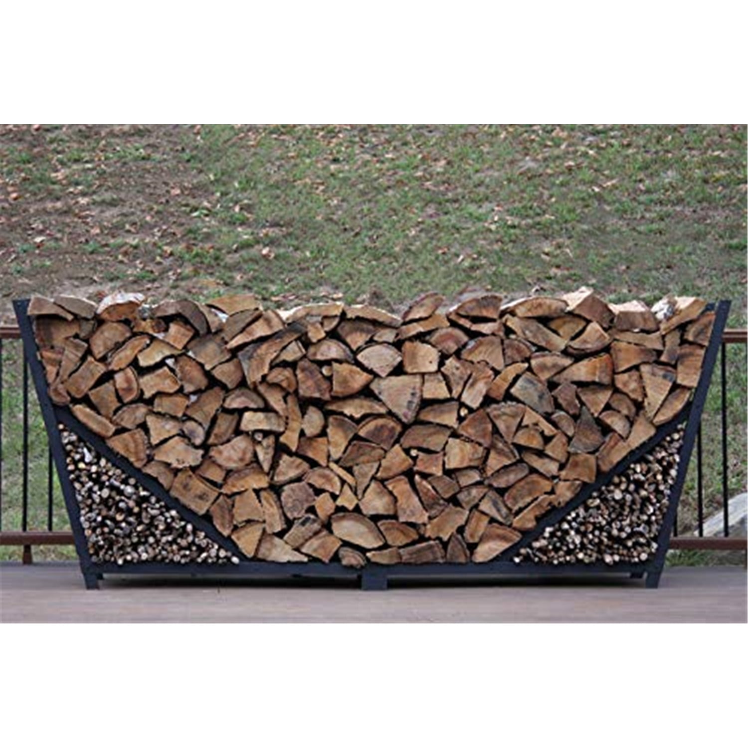 10' Slanted Firewood Log Rack with Kindling Kit - Walmart.com