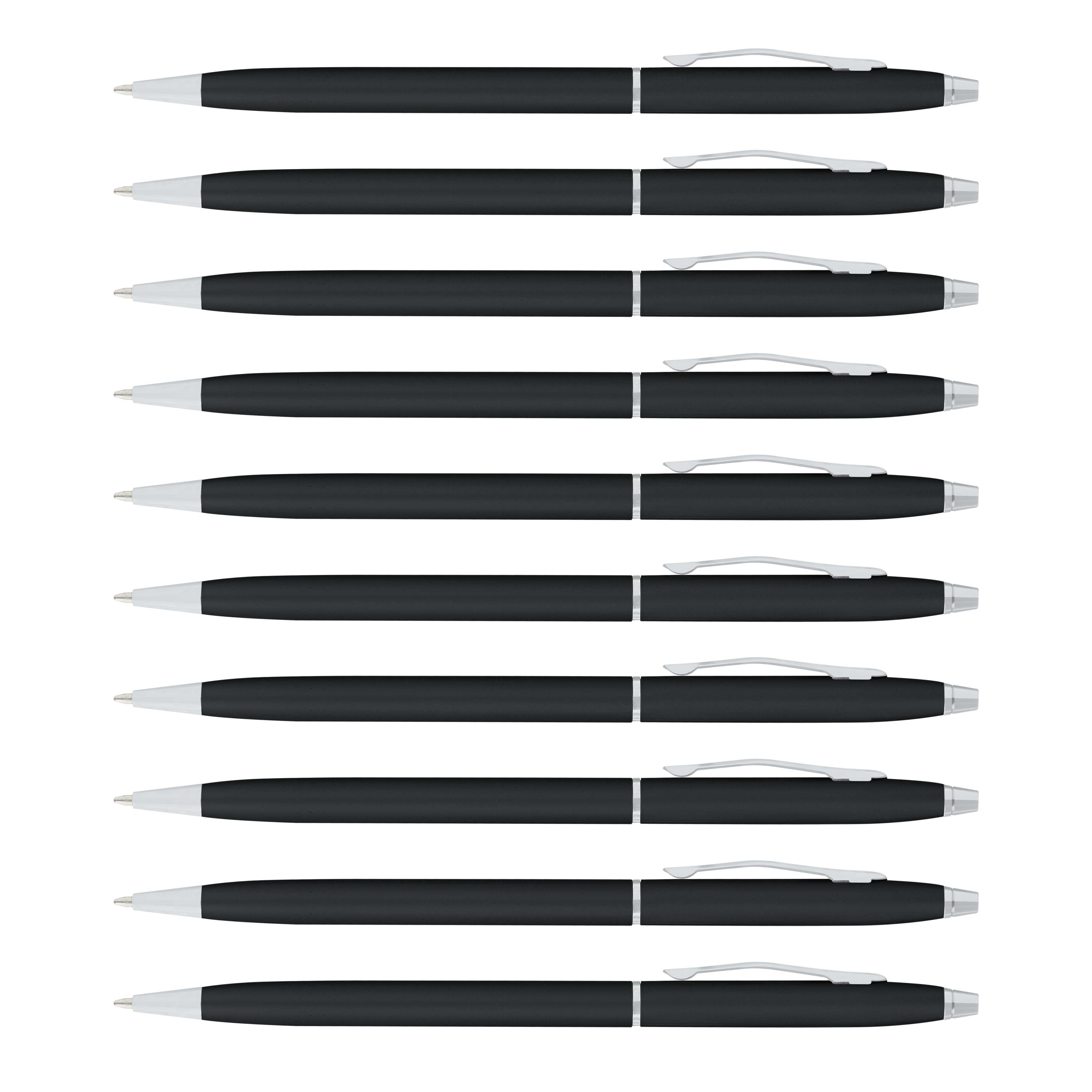 10 Slim Executive Metal Silver Hotel Pens Pack - Slim, Elegant, Twist ...