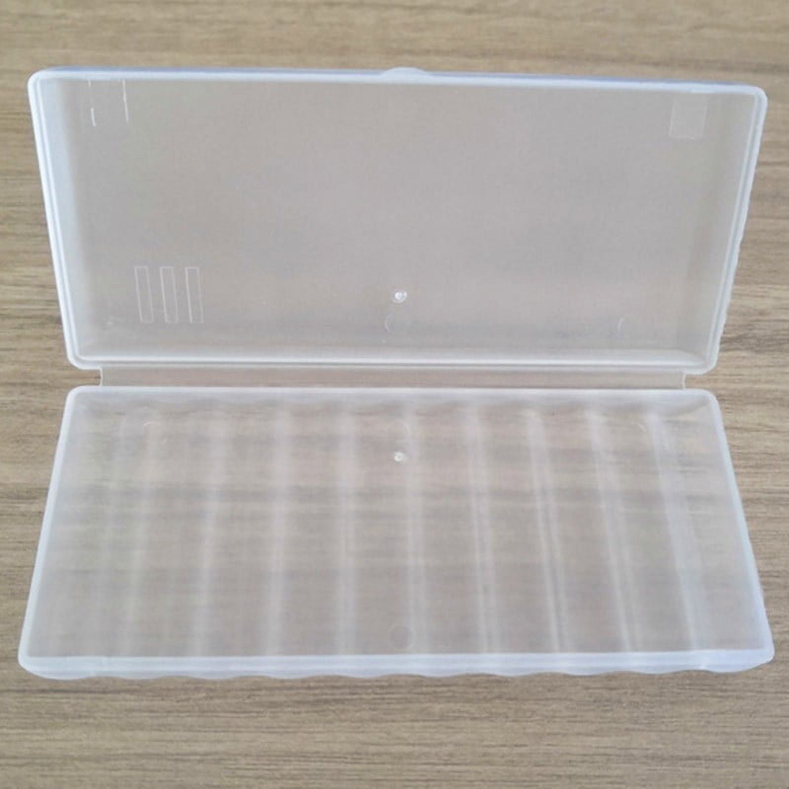 10-Slot Clear Plastic Battery Storage Box with Container Holder For ...