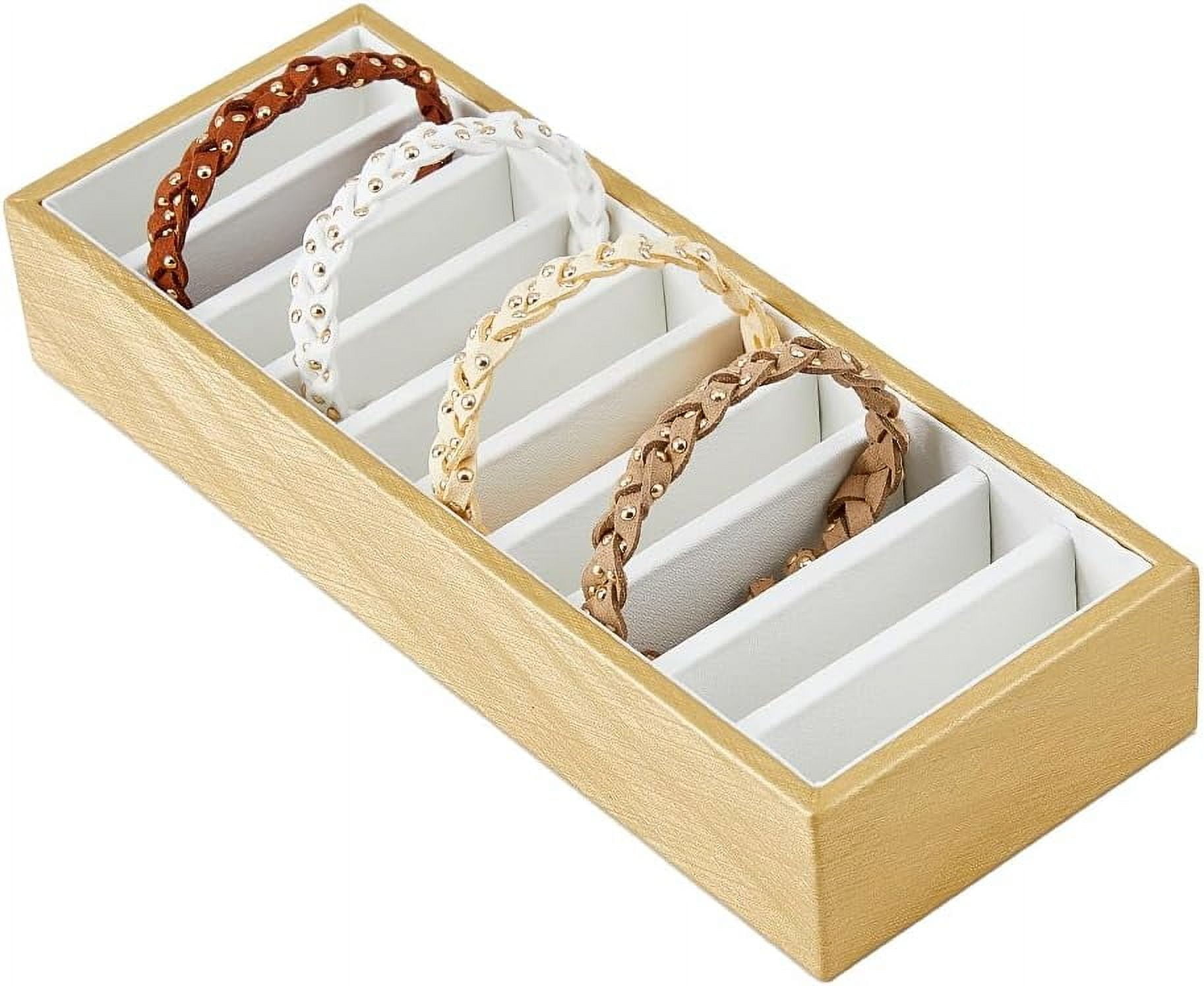 10-Slot Light Brown Bangle Trays Leather Bracelet Organizer Trays ...