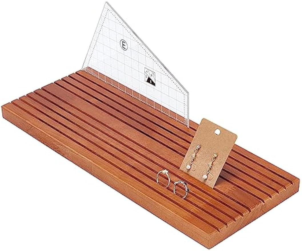 10-Slot Wooden Ruler Rack Wooden Quilting Ruler Stand and Template ...