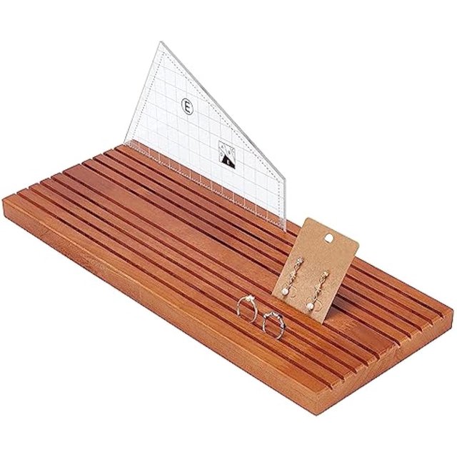 10-Slot Wooden Ruler Rack Wooden Quilting Ruler Stand and Template ...