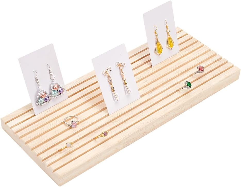 10-Slot Wooden Ruler Rack Wheat Wooden Quilting Ruler Stand and ...