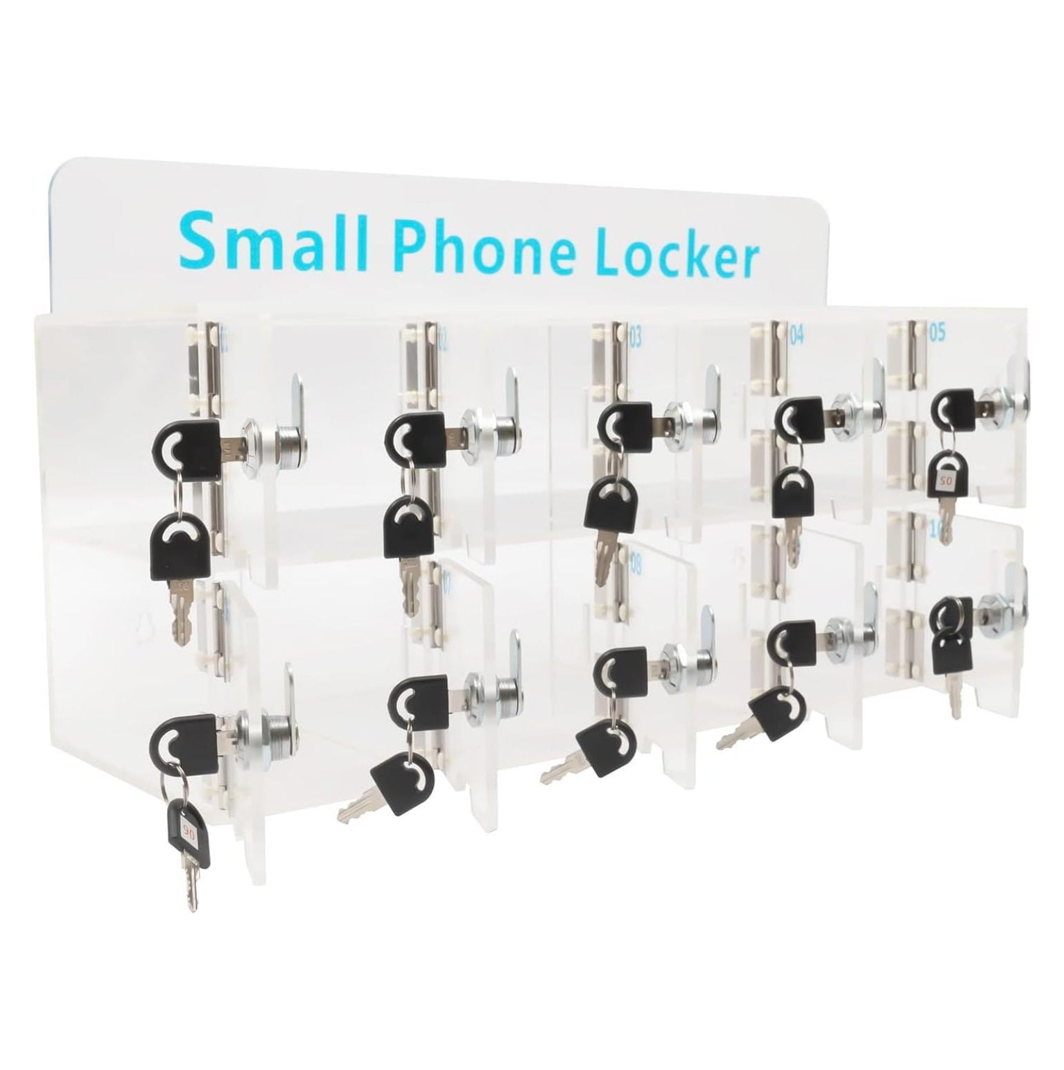10 Slots Cell Phone Locker with Charging Slot, Phones Storage Cabinet ...