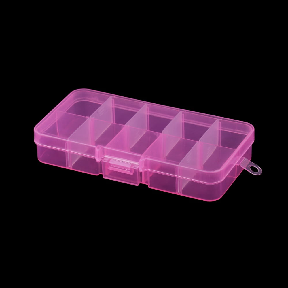10 Slots Plastic Storage Jewelry Box Compartment Adjustable Container ...
