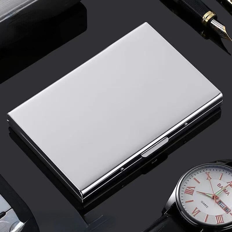10 Slots Stainless Credit Card Holder Men Slim Anti RFID Travel ID ...