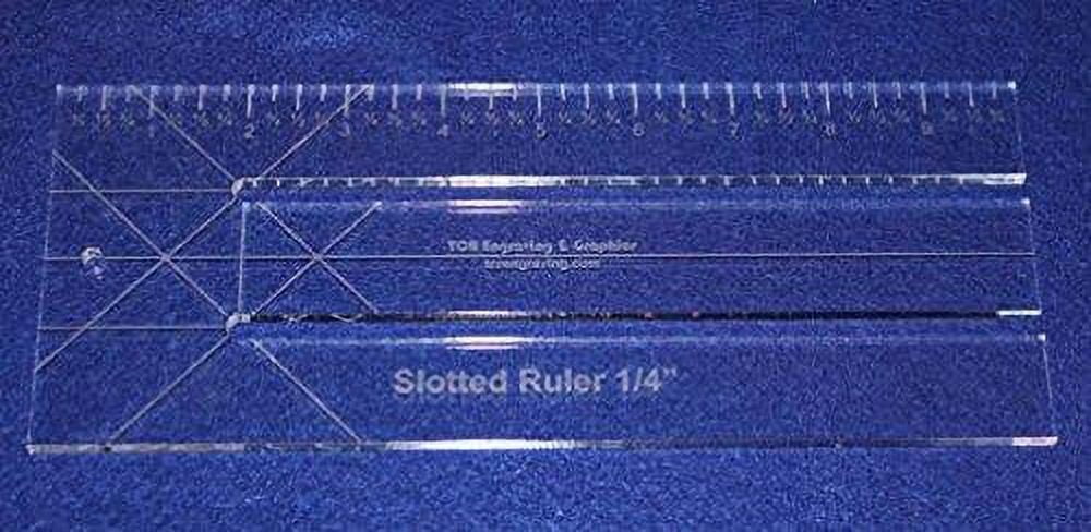 10" Slotted-Ruler - 1/4" Slots - Acrylic 1/4" thick. Quilting/Sewing ...