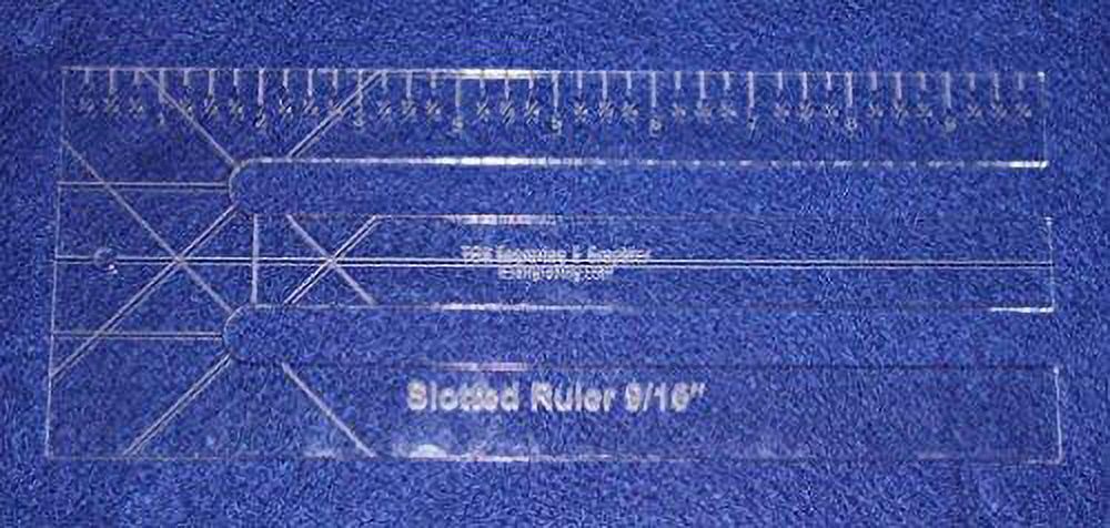 10" Slotted-Ruler - 9/16" Slots - Acrylic 1/4" thick. Quilting/Sewing ...