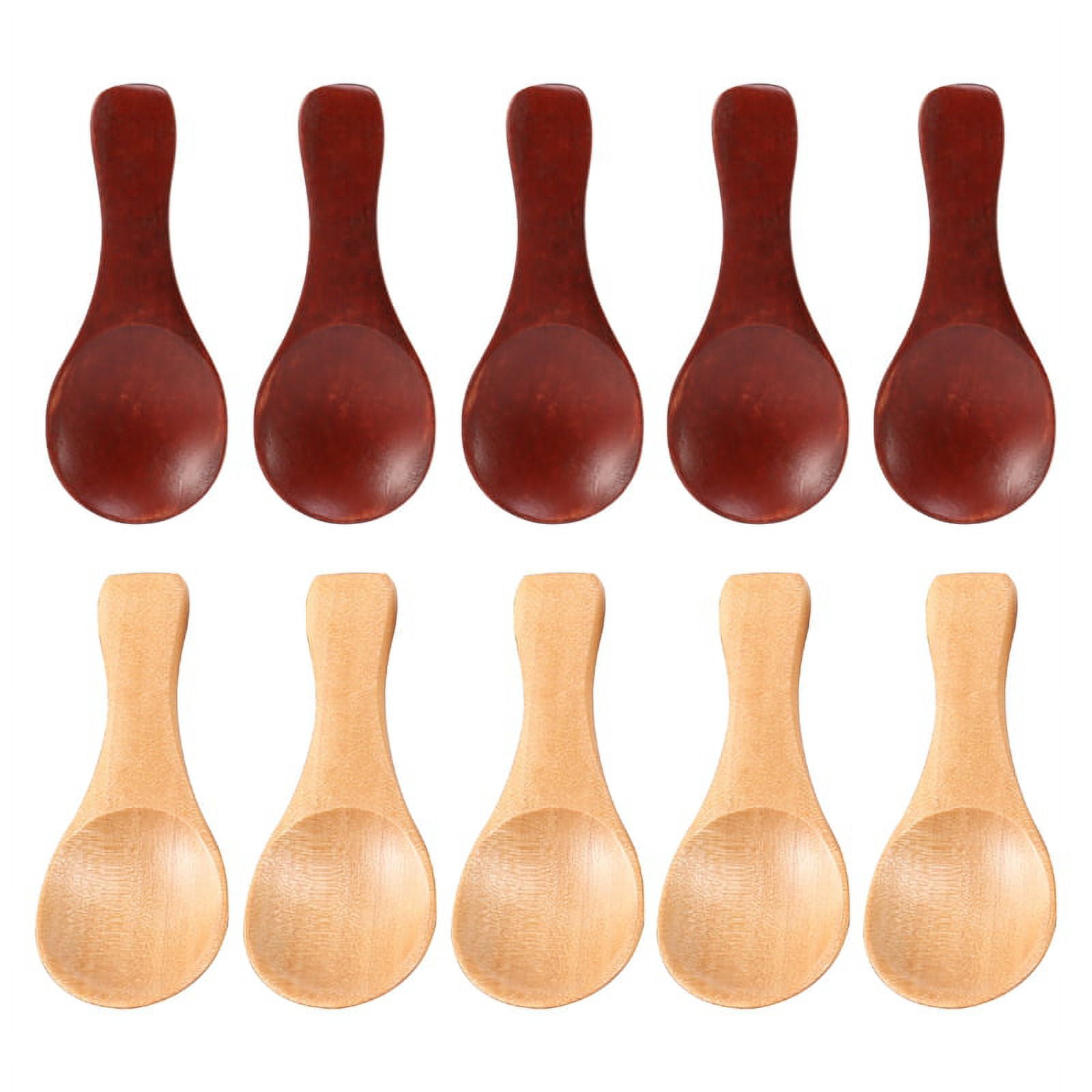 10 Small Wooden Spoons Mini Seasoning Sugar Seasoning Salt Honey ...