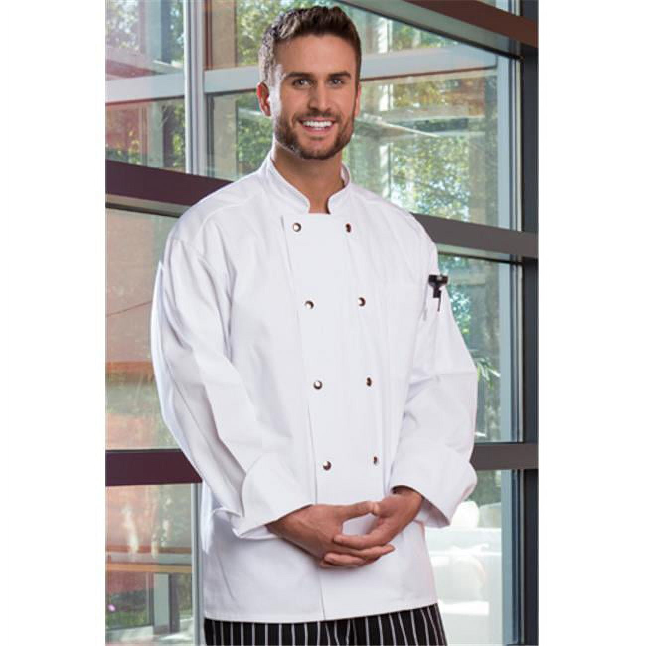 10 Snaps Reaction Chef Coat, Black, Large - Walmart.com