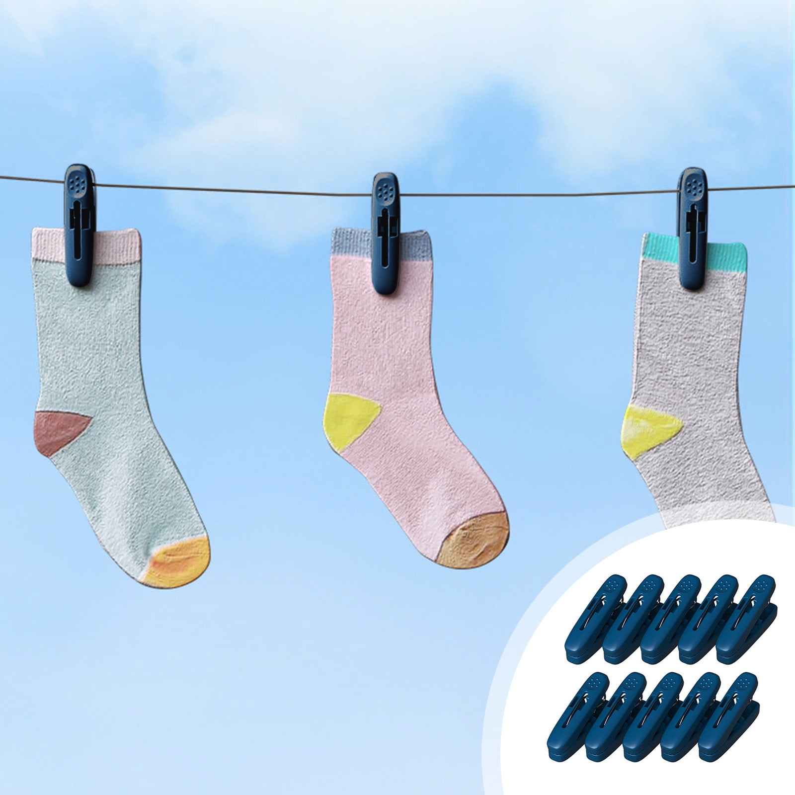 10 Sock Clips: Your Ultimate Laundry Companion - Securely Pair and Hang ...