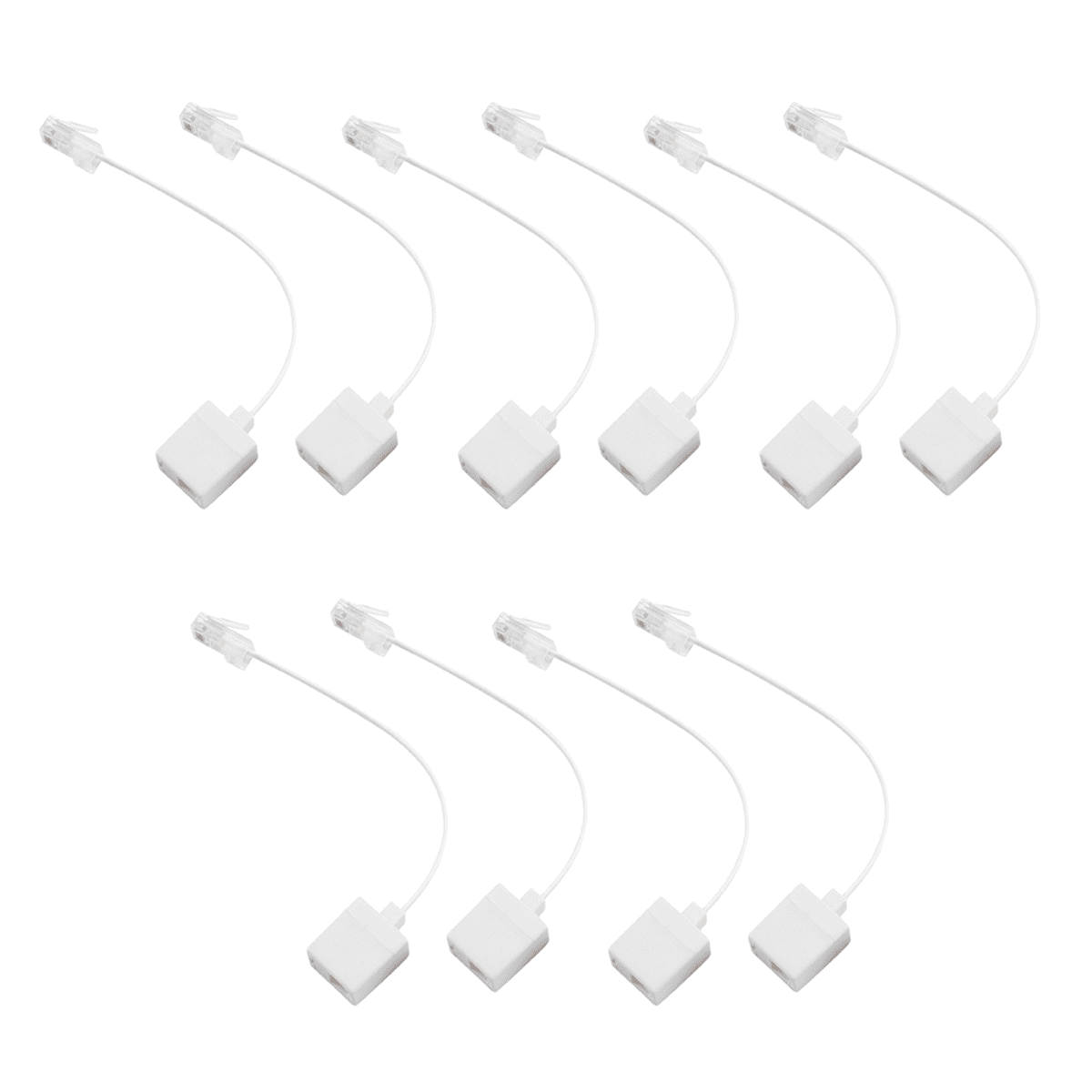10 Socket 8P4C / RJ45 Male RJ11 6P4C to Female M / F Adapter Telephone ...