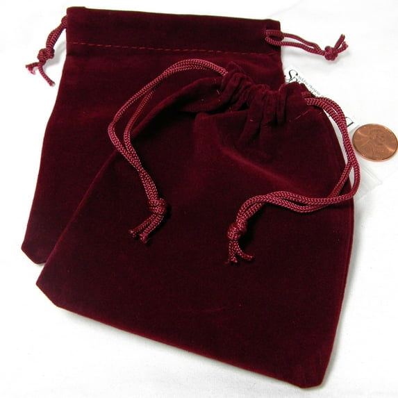 10 Soft Velvet Dark Red Small - Big Jewelry Drawstring Gift Pouches in ...