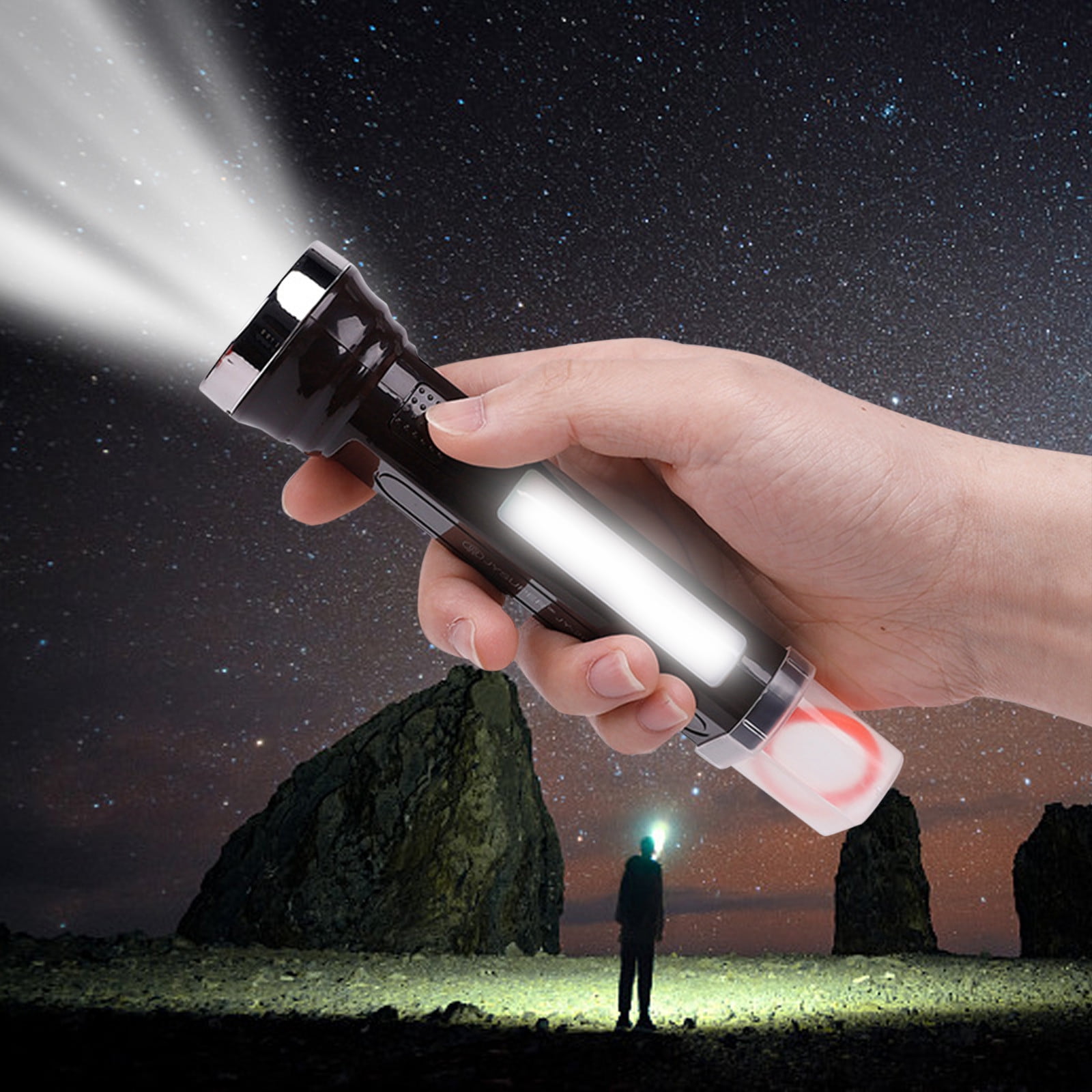 Under 10, Solar Rechargeable LED Flashlight, 5W, Handheld, Two Styles ...