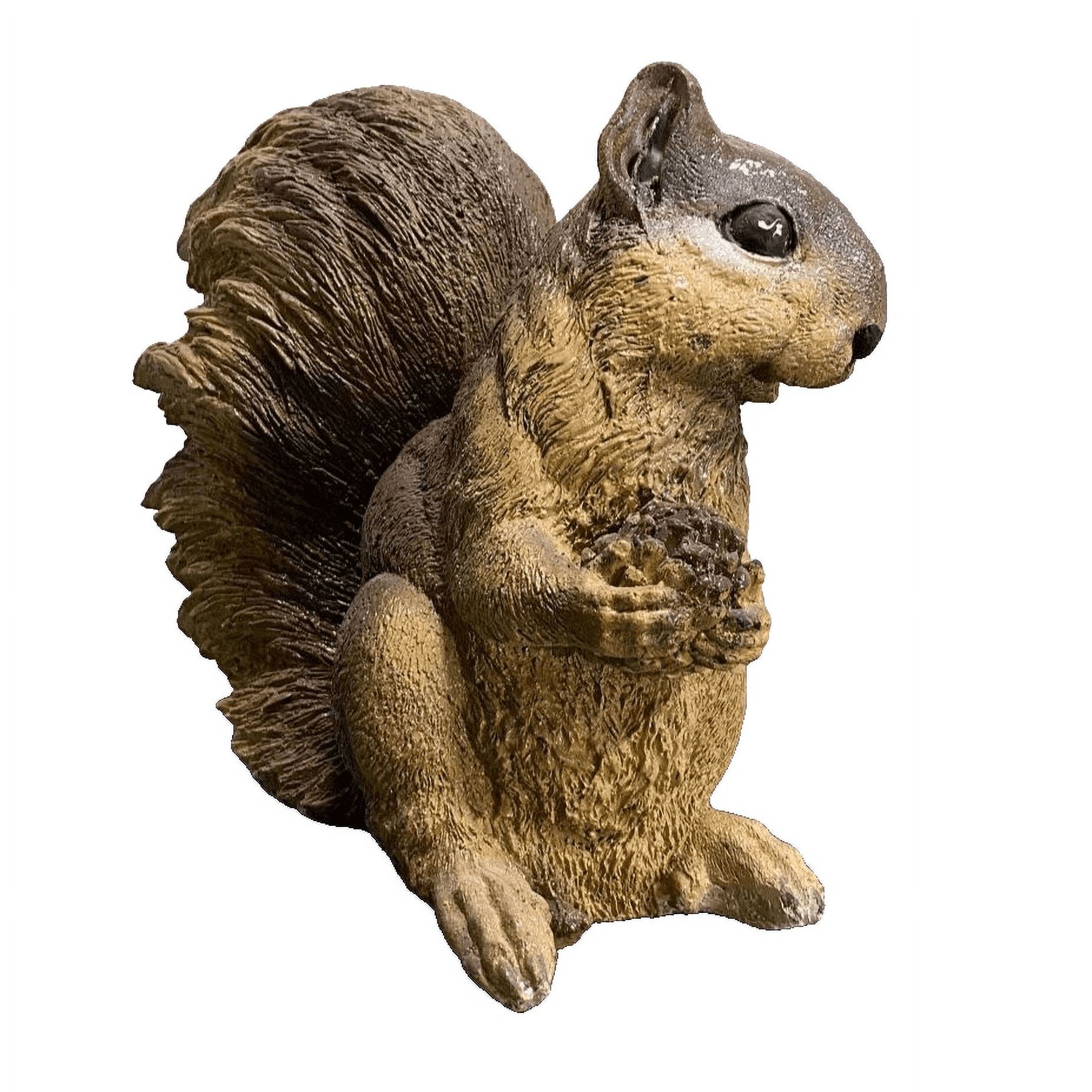 10" Solid Concrete Squirrel Holding a nut Statue, Weather proof ...