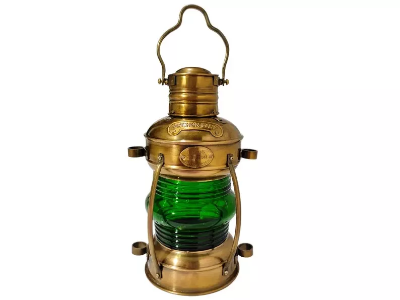 10" Solid Iron Working Outdoor Lantern Light, Nautical Ship/Boat Oil ...