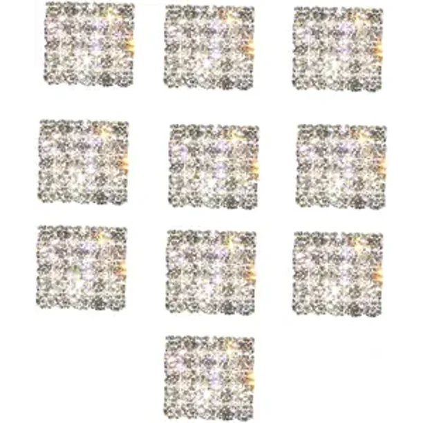 10 Solid Square Rhinestone Crystal Diamante Embellishments EM7 ...