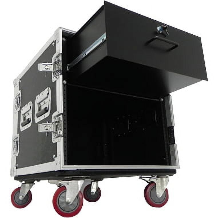 Seismic Audio 10 Space Rack Case with Casters and 4 Space Drawer ...