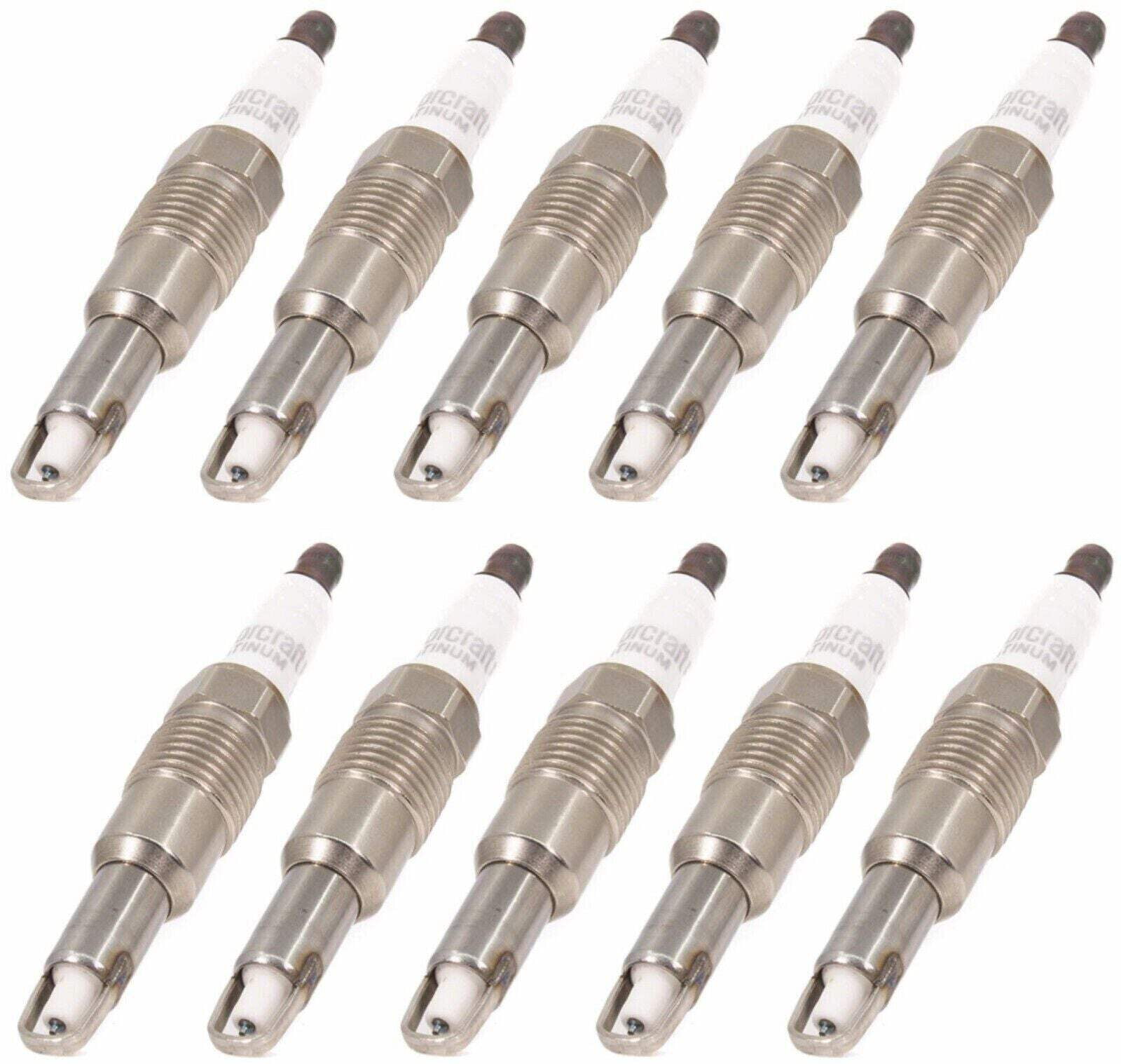 10 Spark Plugs OEM FORD Motorcraft SP546 PZT14F F250 F350 F450 F550 6 ...