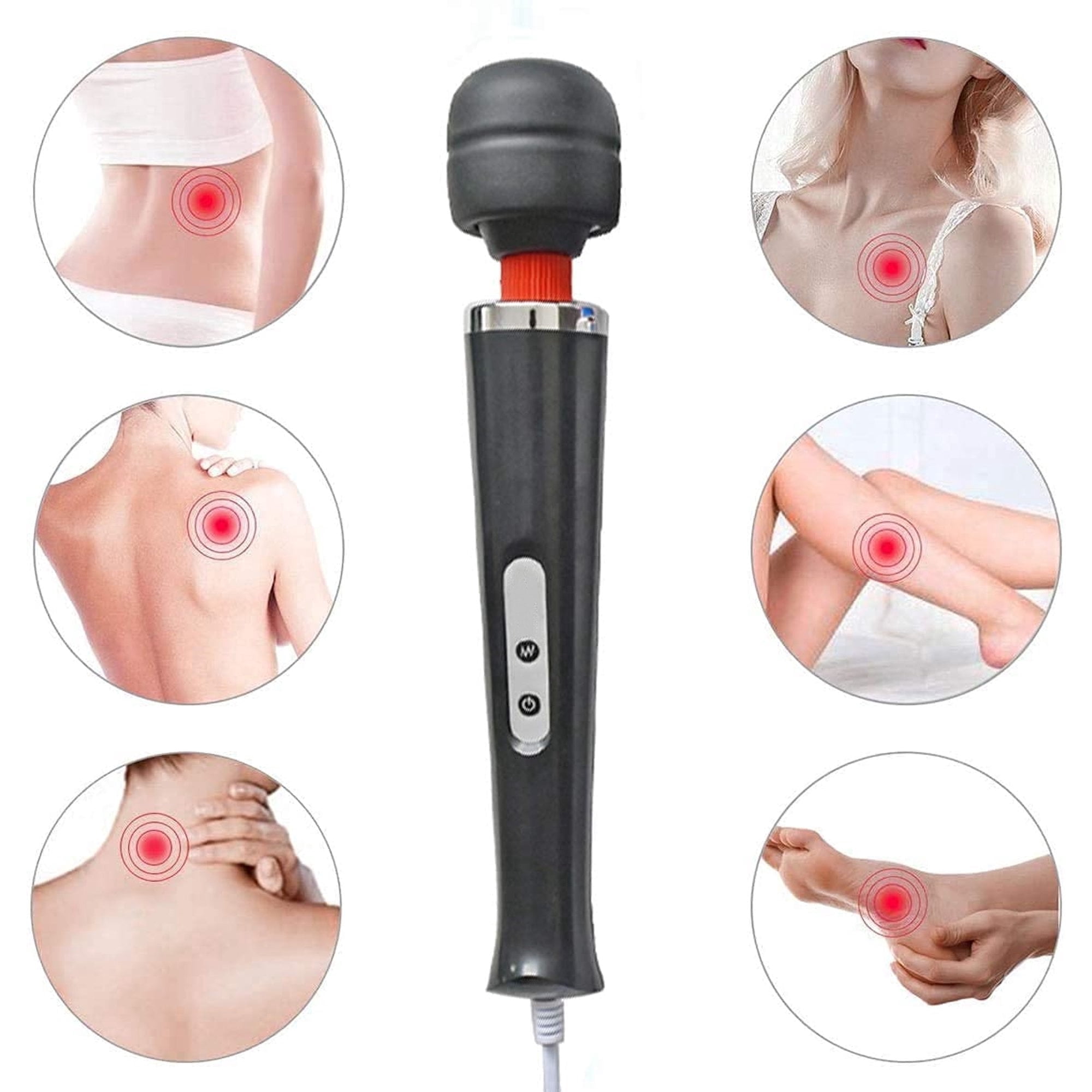 10 Speeds Wired Powerful Handheld Electric Back Massager With Strong 7492