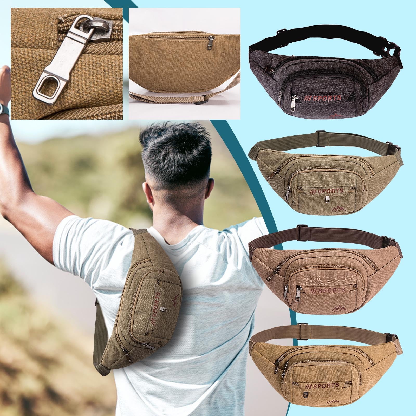 Under 10, Sports Waist Bag, Large Capacity Storage, Wear-Resistant ...