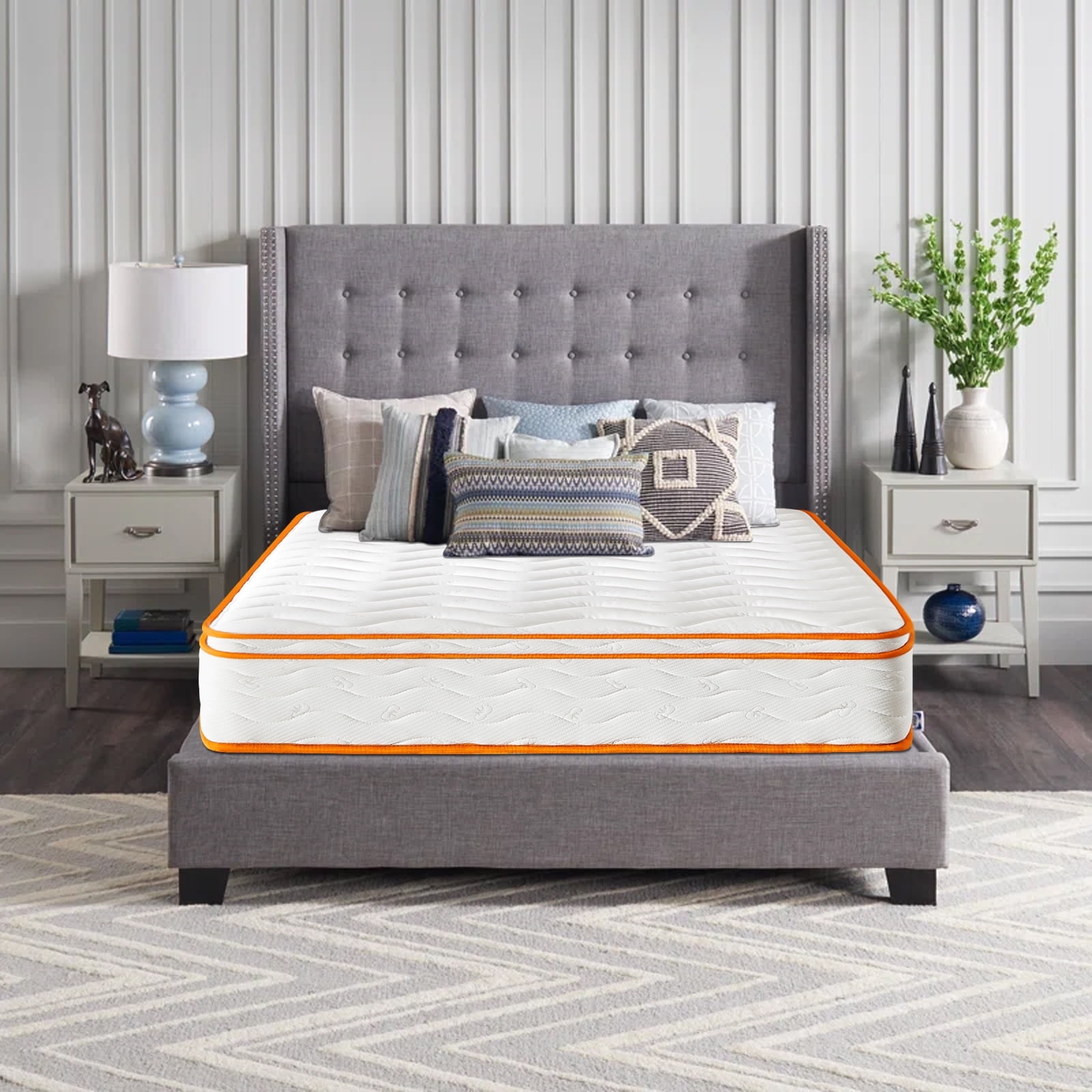 10" Spring TwinXL Mattress Medium Firm, Hybrid Mattress with Removable ...