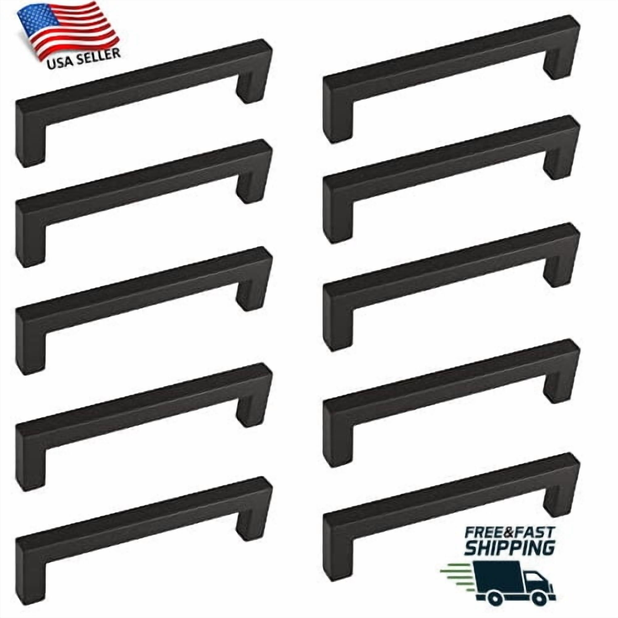 10 Square Pull Handles Kitchen/Bathroom Cabinet Hardware in Modern ...