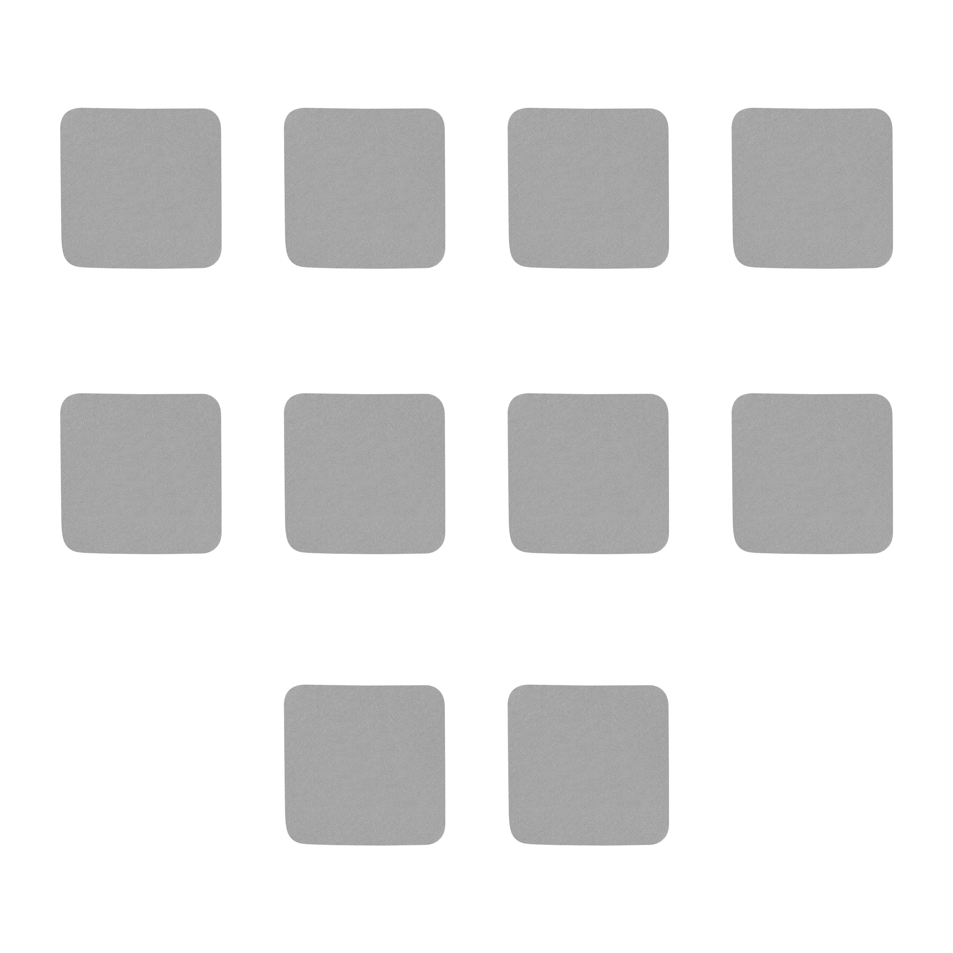 10 Squared Foam Coasters Pack, 4 inch - PU Foam, Foldable - Grey ...