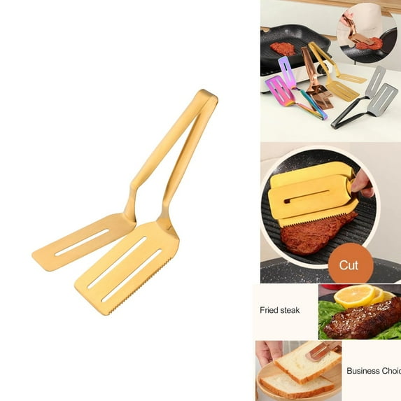 10" Stainless Steel Grill Clamp Spatula, 2026 Heavy Duty Double-Sided ...