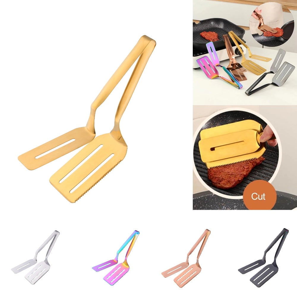 10" Stainless Steel Grill Clamp Spatula, Upgraded Double-Sided Spatula ...