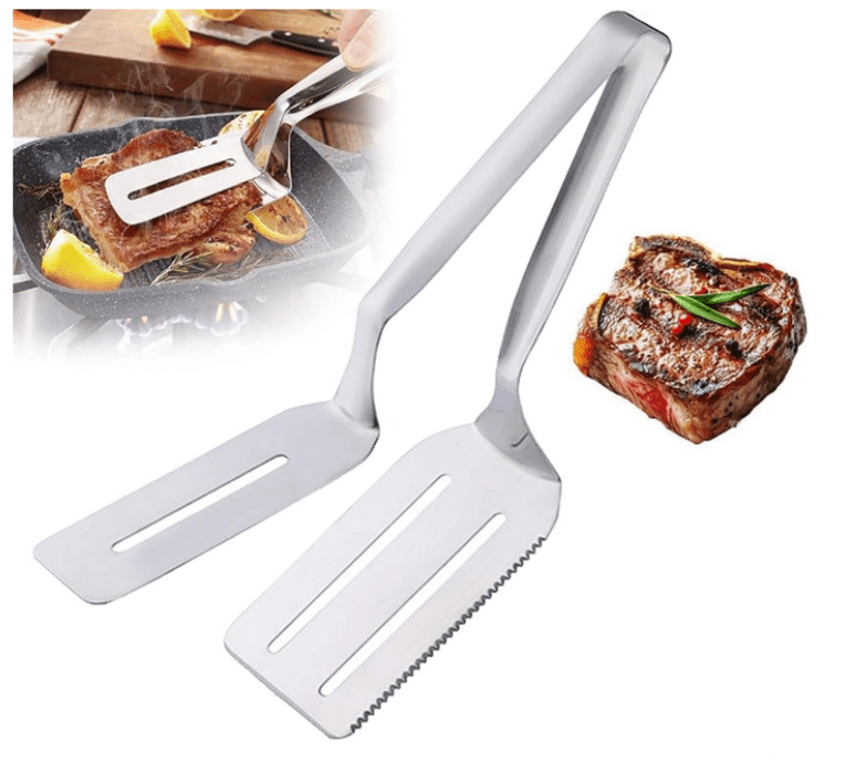 10" Stainless Steel Grill Clamp Spatula, Upgraded Multi-Functional ...