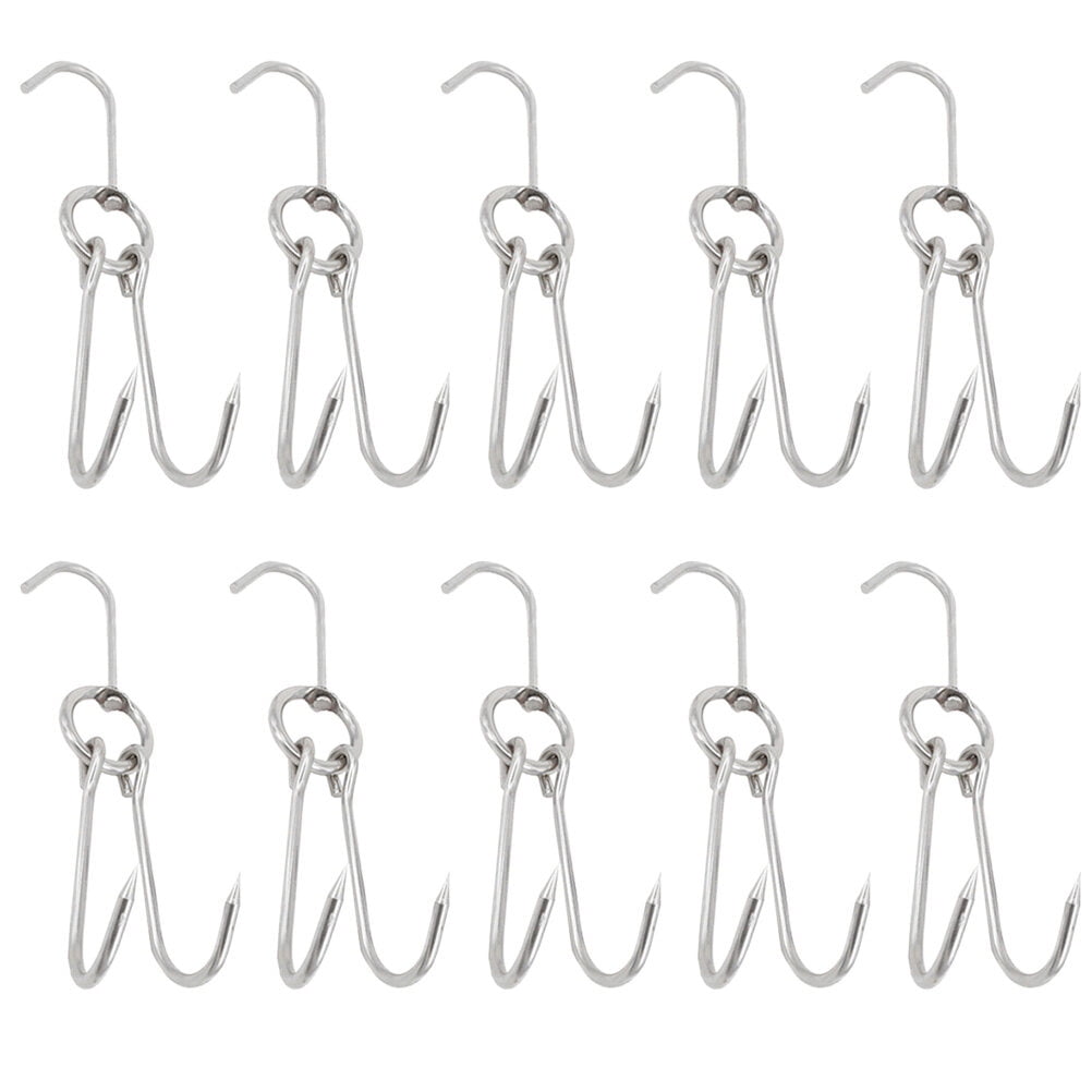 10 Stainless Steel Grill Hooks Meat Drying Hooks Roast Bacon Shop Hook ...