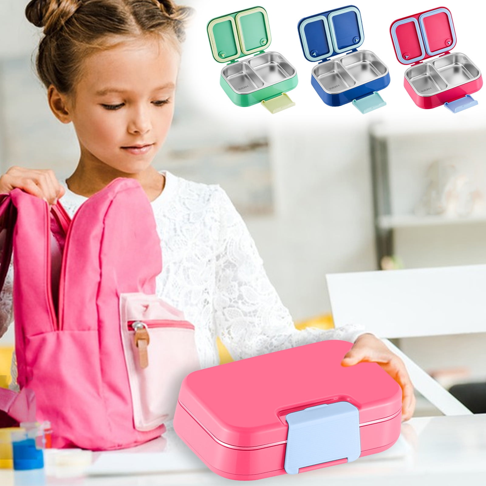 Under 10, Stainless Steel Lunch Box, Two-compartment Meal Box, Office ...