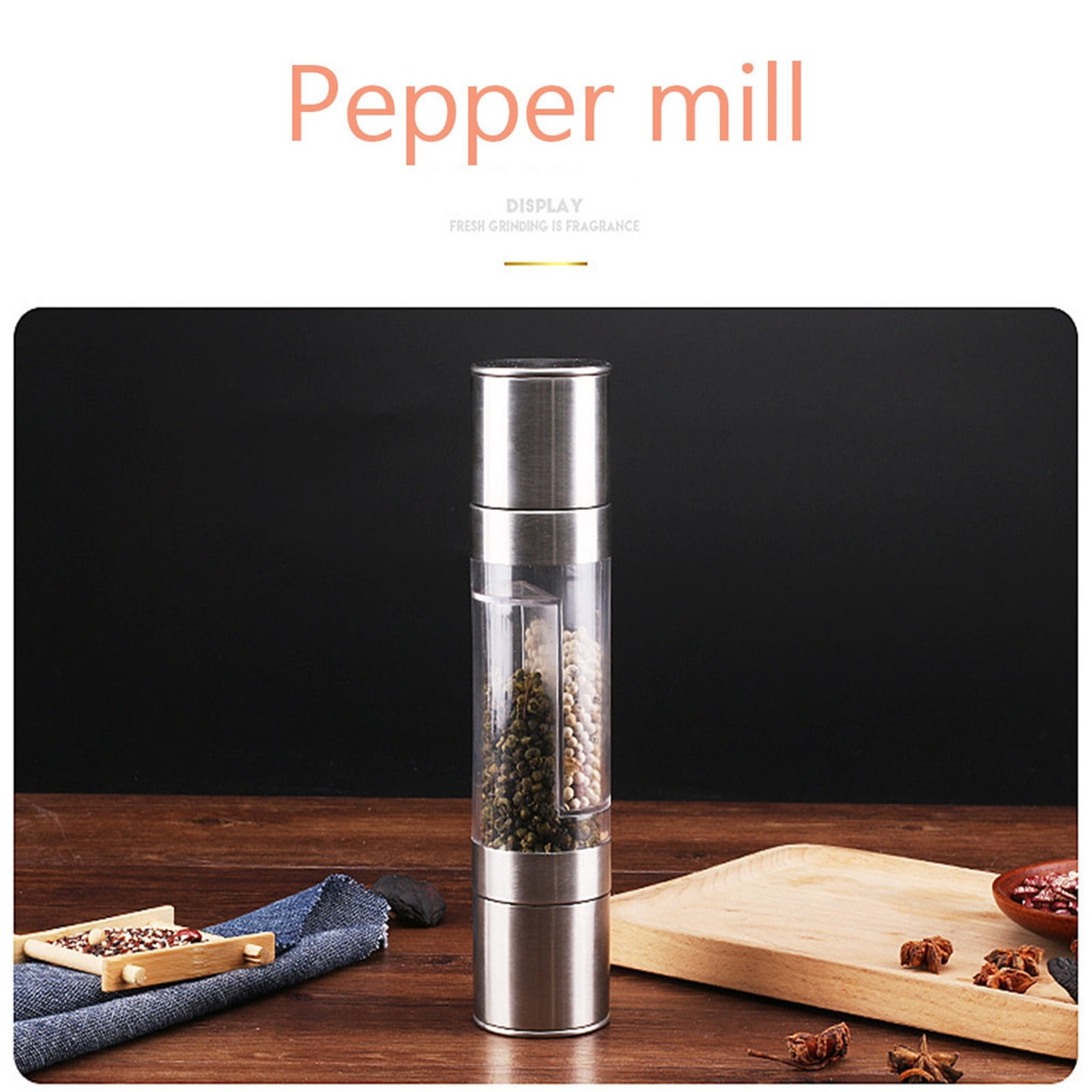 Under 10, Stainless Steel Manual Pepper Grinder, Professional Food Mill ...