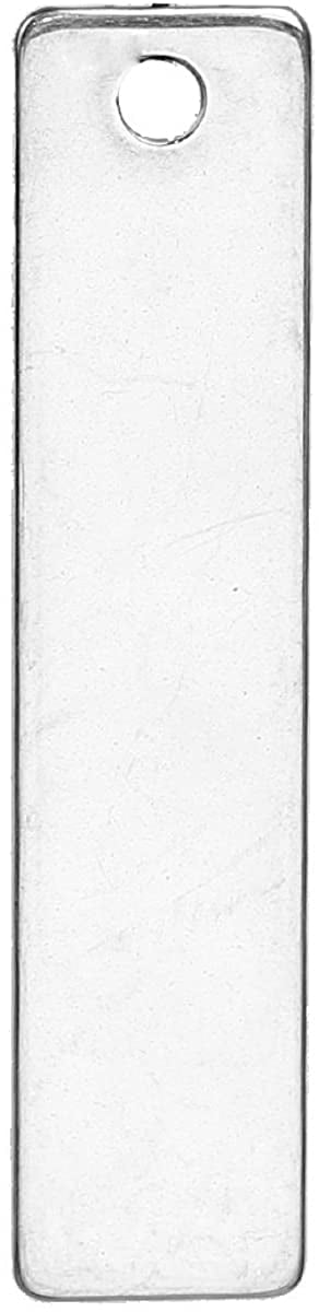 10 Stainless Steel Rectangle Stamping Blanks with Hole 40mm X 9mm Bar ...