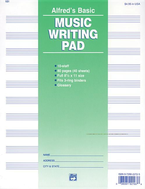 10 Stave Music Writing Pad: Loose Pages (3-Hole Punched for Ring ...